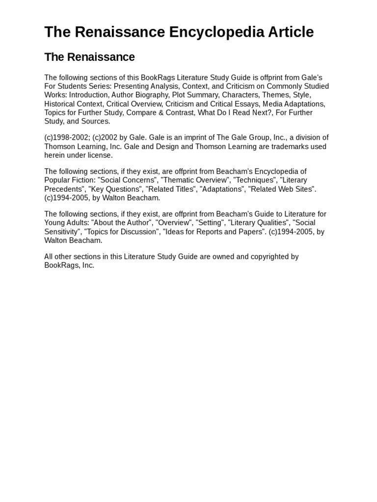 The-Renaissance-Study Guide | PDF | Renaissance | Humanism