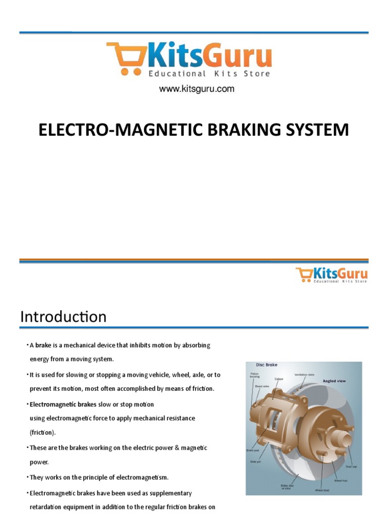 Electromagnetic Braking System Overview | PDF | Brake | Electric Motor