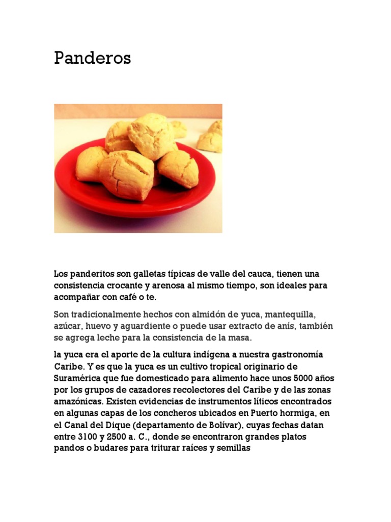 Receta de Panderitos Colombianos | PDF | Cocina, comidas y vino
