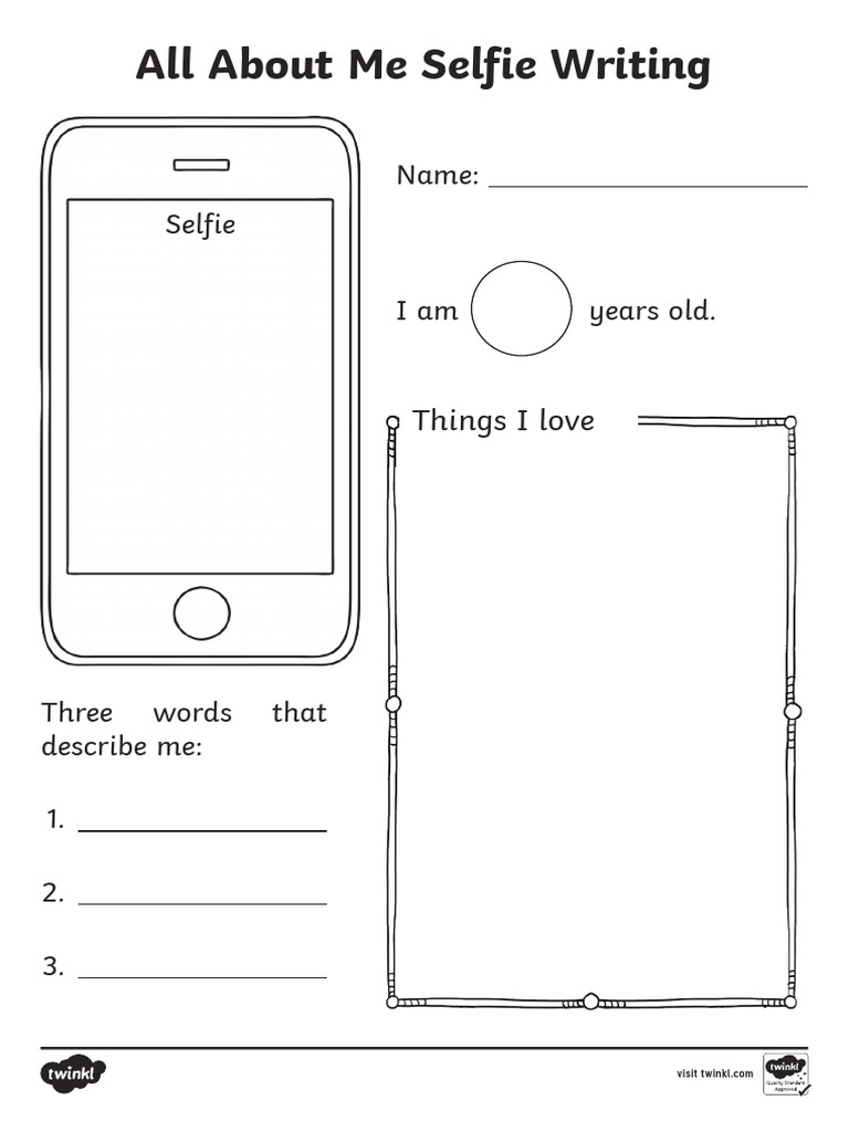 All About Me Selfie Writing Worksheet | PDF