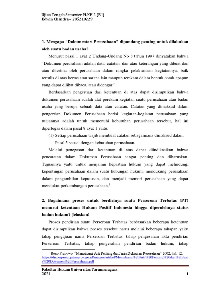 Edwin Chandra 205210229 PLKH2B1 | PDF