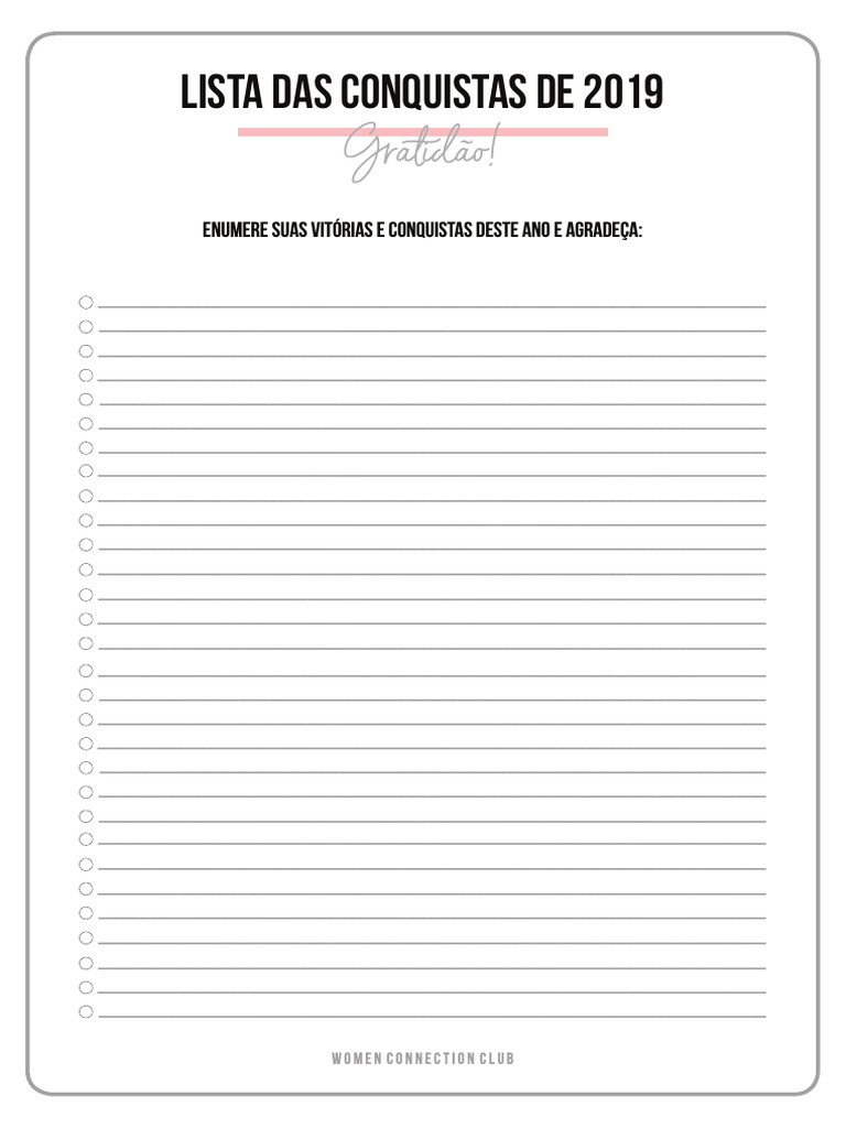 Lista Das Conquistas e Checklist | PDF