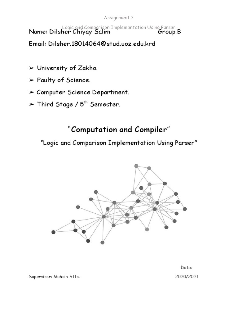 Computation And Compiler Assignment 3 Logic And Comparison Implementation Using Parser Pdf
