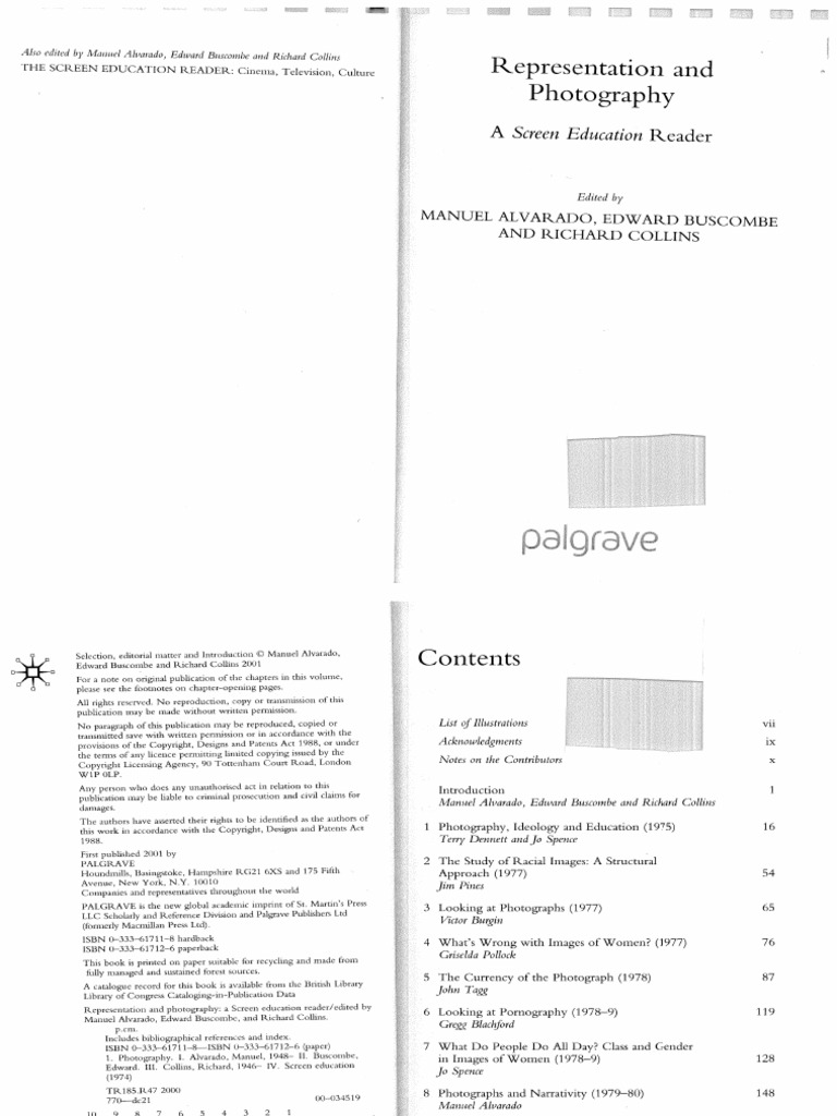 Representation and Photography A Screen Education Reader by Manuel ...