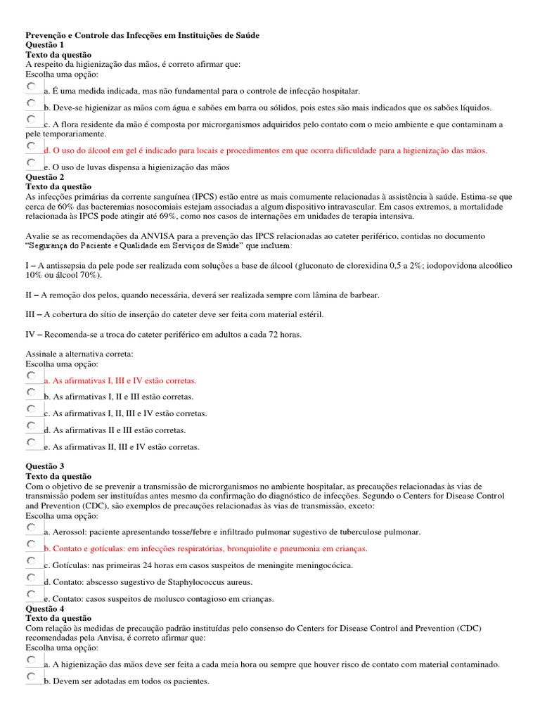 Prevenção e Controle Das Infecções 7,0 | PDF | Infecção | Desinfetante