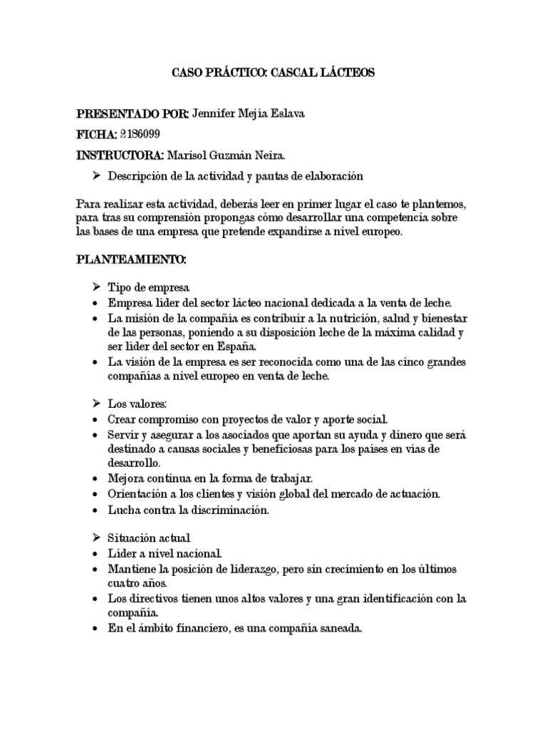 CASO PRÁCTICO Jennifer Mejia Eslava | PDF | Innovación | Creatividad