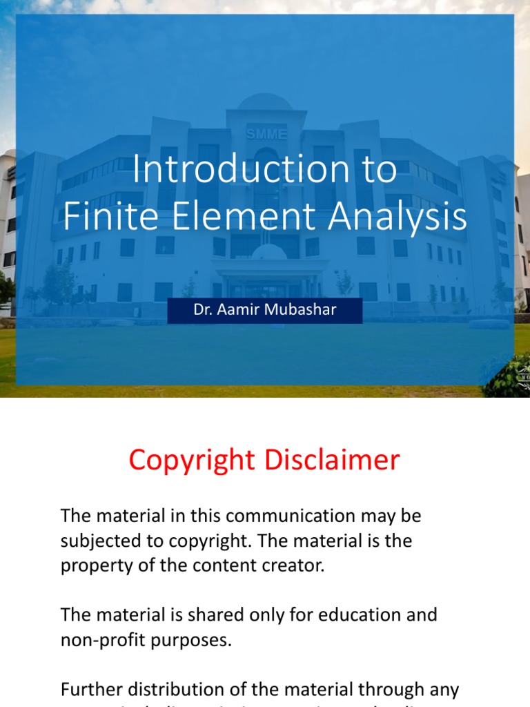 ME458 FEM - L1 - Intro To FEM | PDF | Finite Element Method | Applied ...