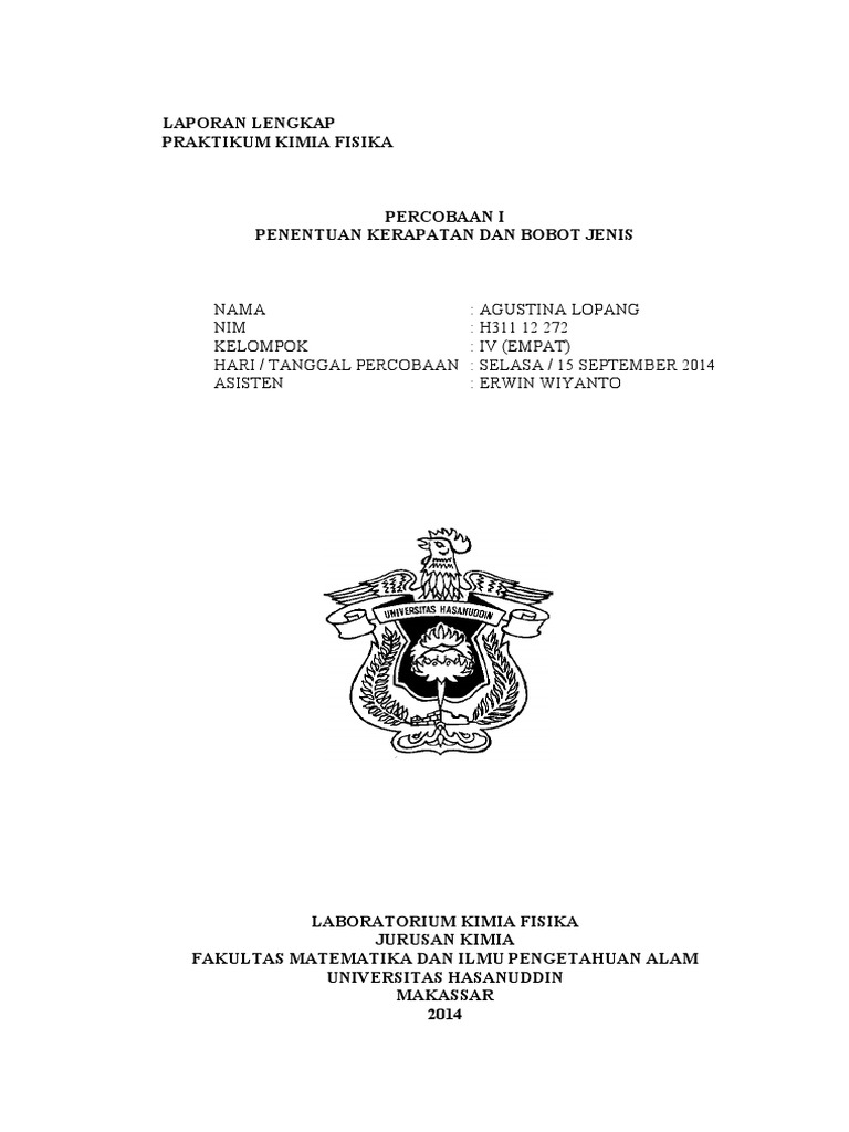 Laporan Kerapatan Bobot Jenis | PDF