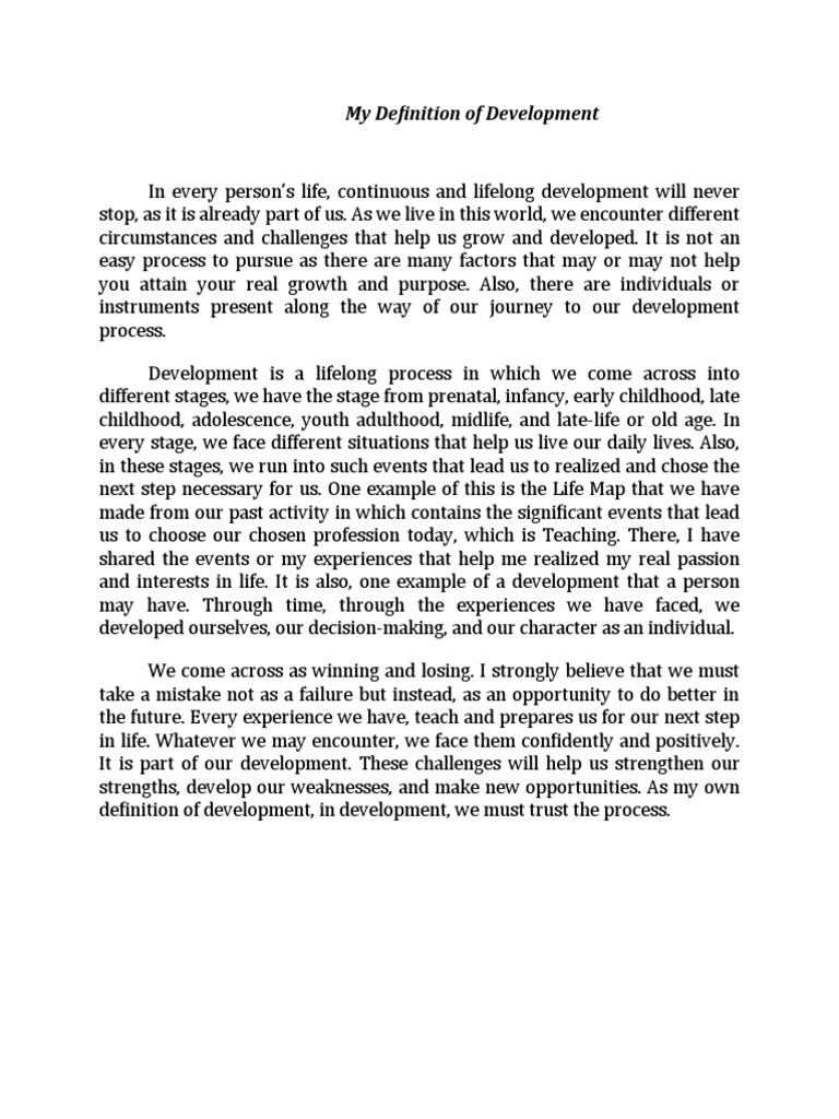 My Definition of Development | PDF