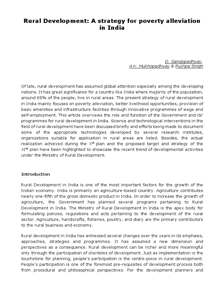 Rural Development in India | PDF | Poverty Reduction | Rural Poverty