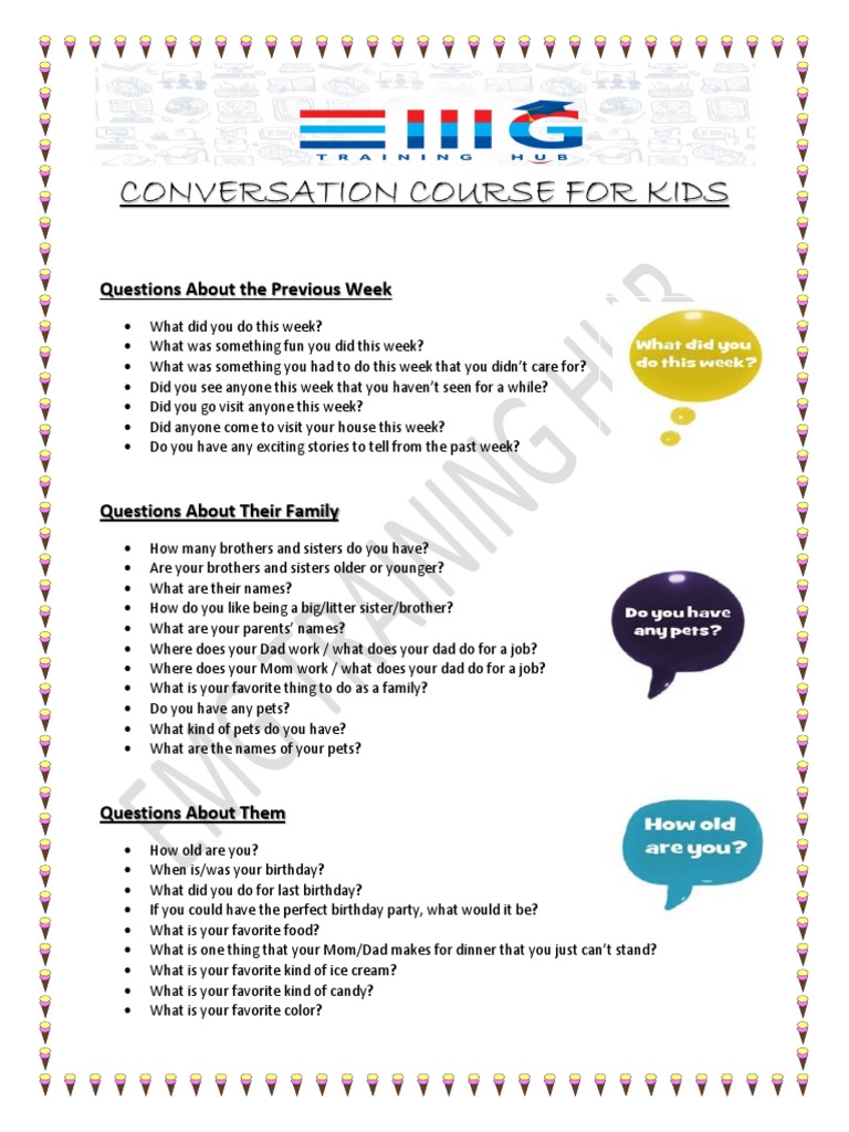 Conversation Course For Kids | PDF