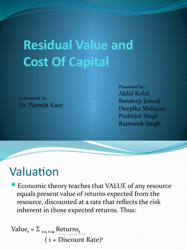 Understanding Residual Cash Flow Value | PDF | Financial Economics ...