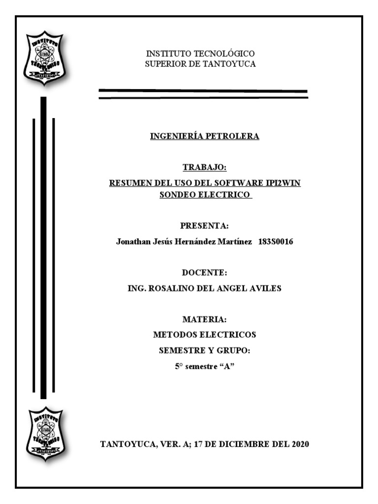 Resumen Uso Del Software Ipi2win Sondeo Eléctrico | PDF | Software