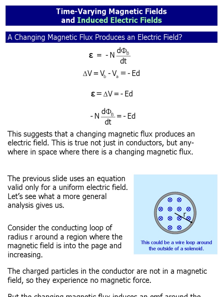 Time-Varying Magnetic Fields and | PDF | Electromagnetic Induction ...
