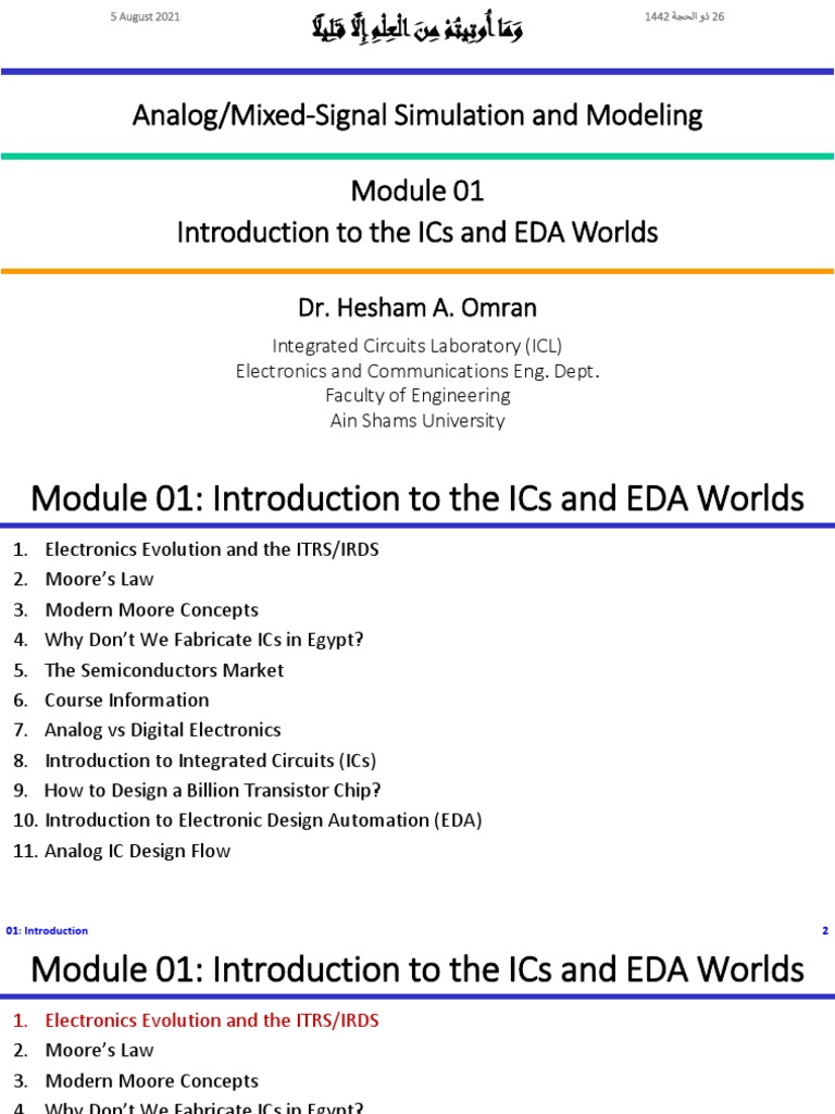 Ams Lec 01 Introduction v01 | PDF | Integrated Circuit | Cmos