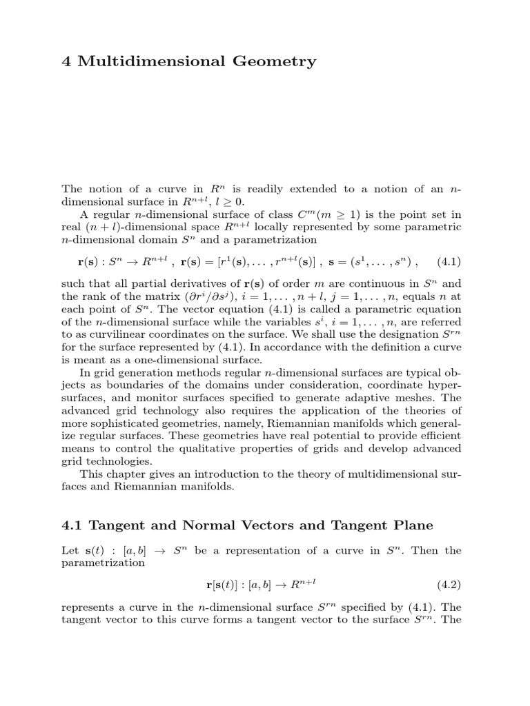 Multidimensional Geometry | PDF | Tensor | Euclidean Vector