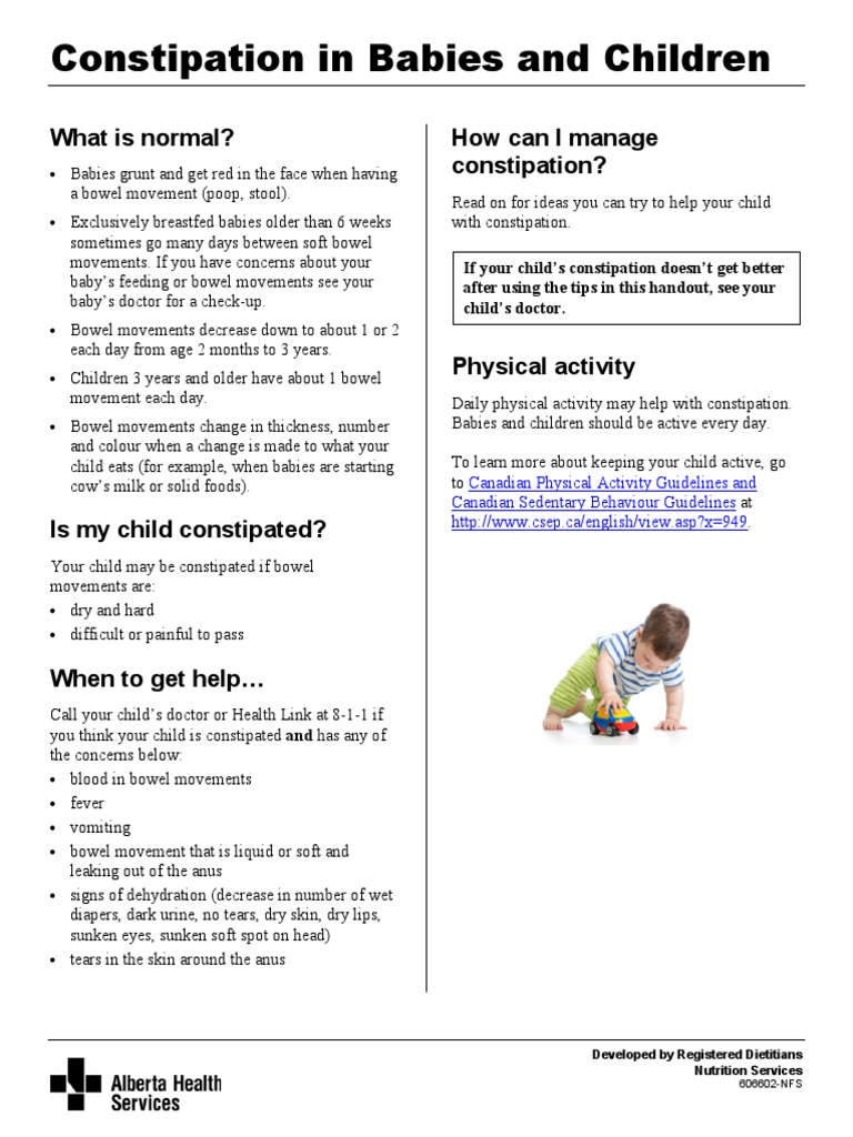 Constipation in Babies and Children: What Is Normal? How Can I Manage ...