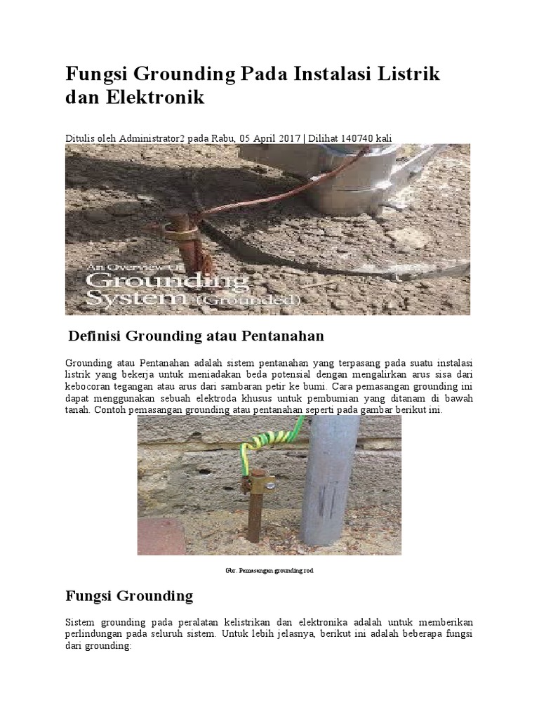 Fungsi Grounding Pada Instalasi Listrik Dan Elektronik | PDF