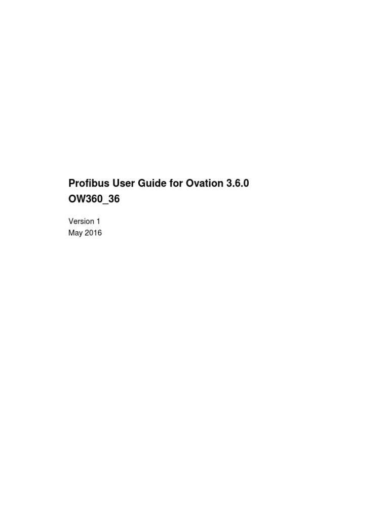 Profibus User Guide For Ovation 3.6.0 OW360 - 36 | PDF | Computer ...