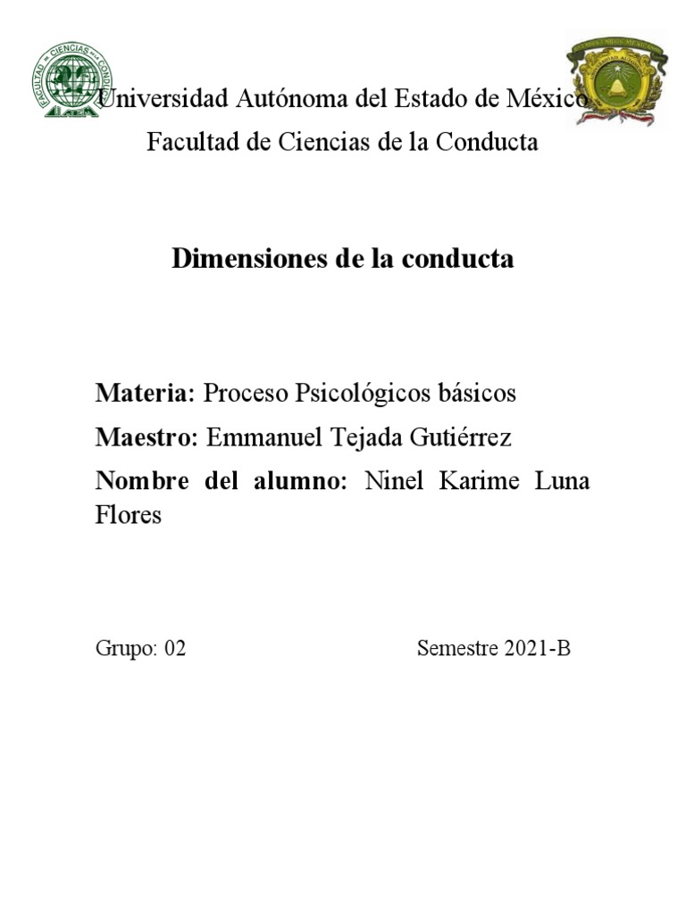 Dimensiones Conductuales | PDF | Comportamiento | Sicología