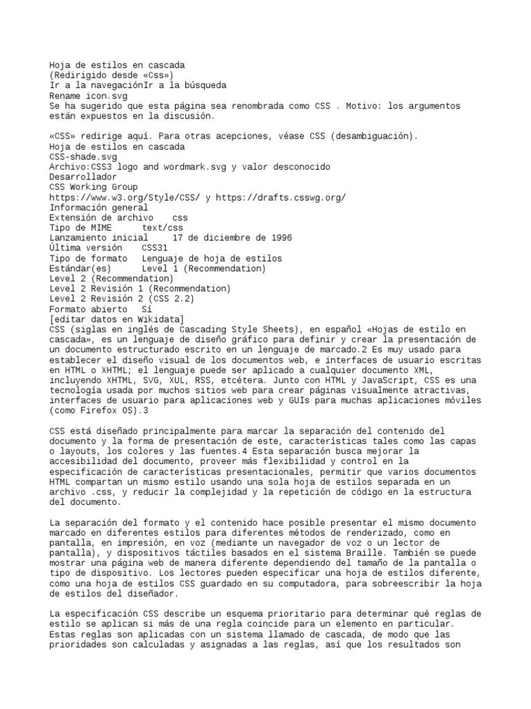 Hoja de Estilos en Cascada | PDF | Informática | Red mundial