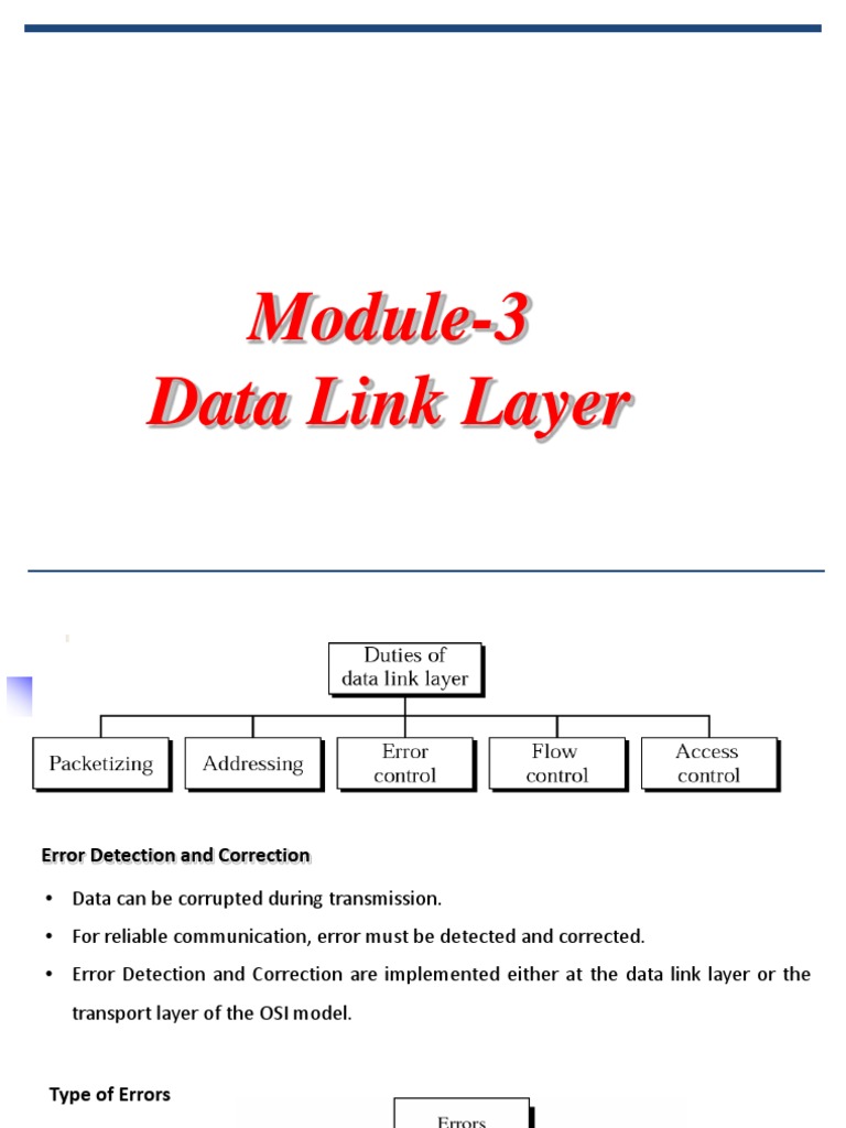 Data Link Layer Error Detection | PDF | Error Detection And Correction | Telecommunications