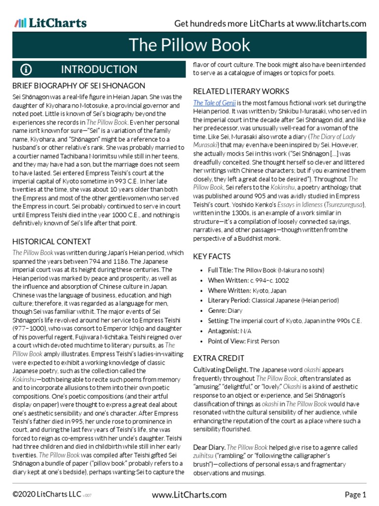 The Pillow Book: Intr Oduction | PDF