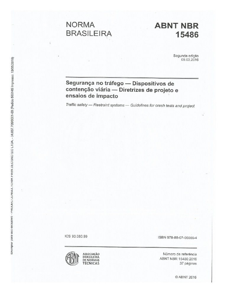 NBR 15486 - 2016 - Segurança No Tráfego | PDF