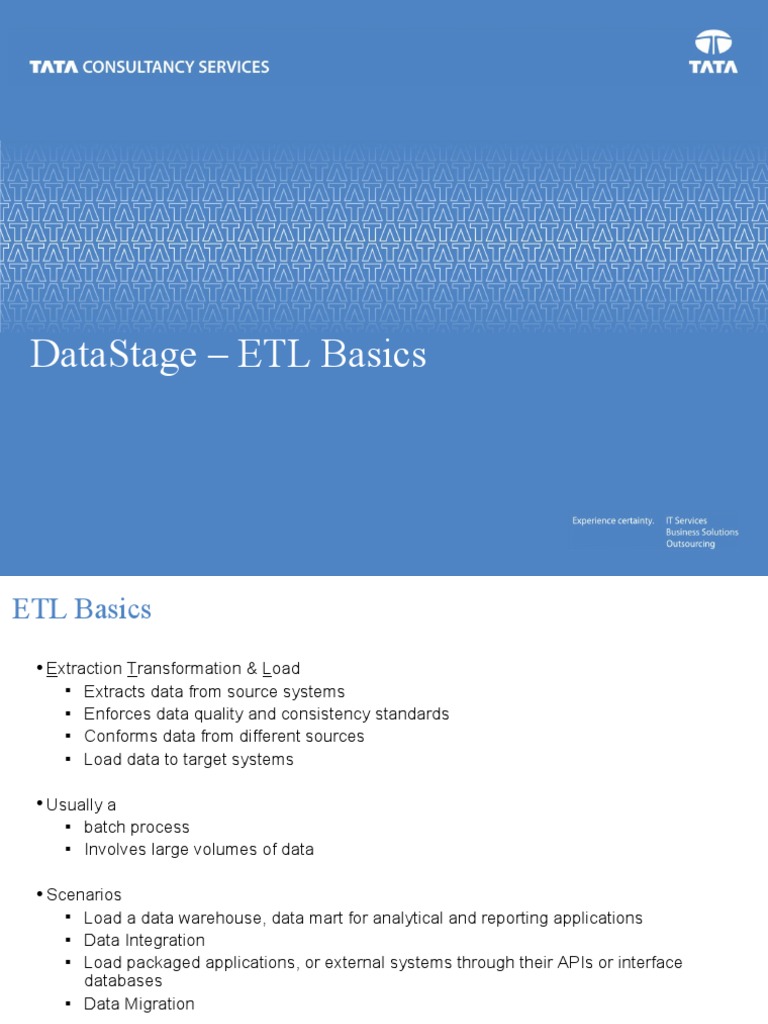IBM DataStage ETL Overview and Components | PDF | Parameter (Computer Programming) | Databases