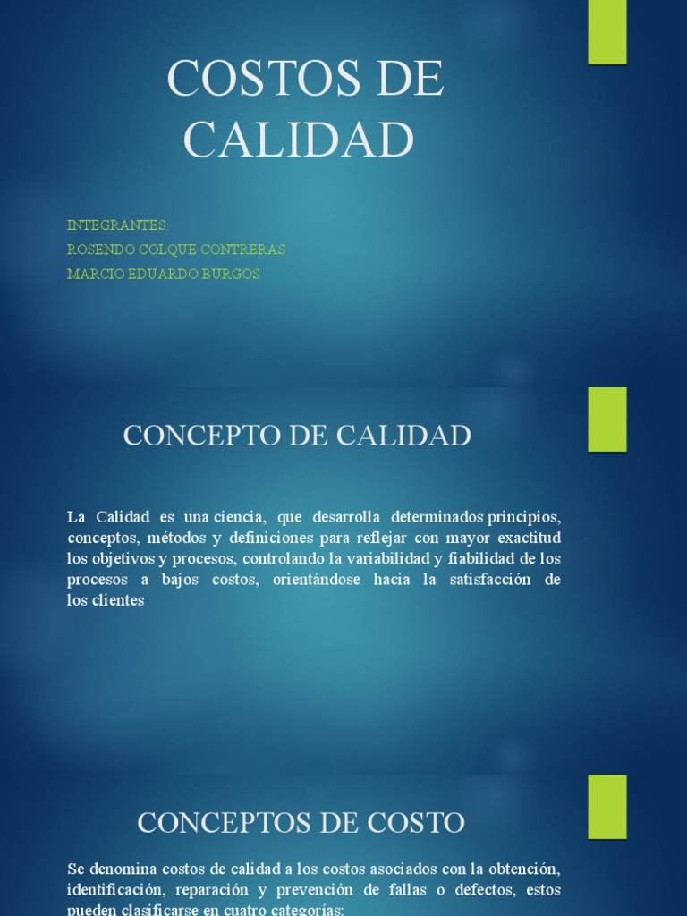 Costos de Calidad | PDF | Calidad (comercial) | Procesos de negocio