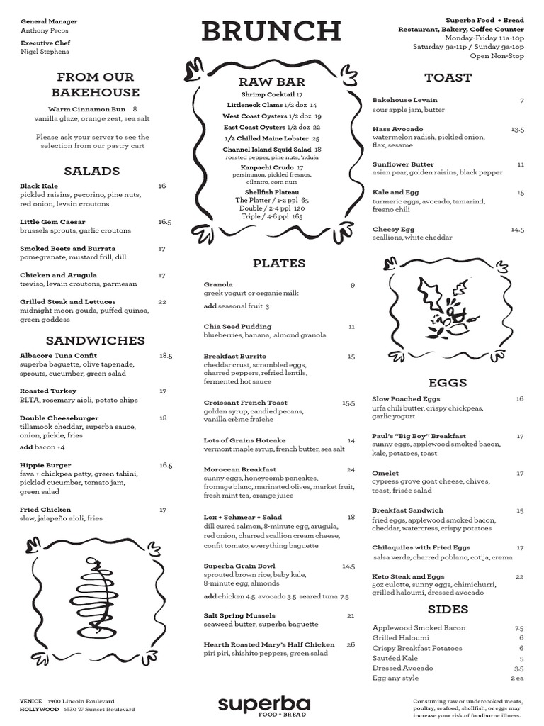 Superba HWD Menu | PDF | Salad | Pickling