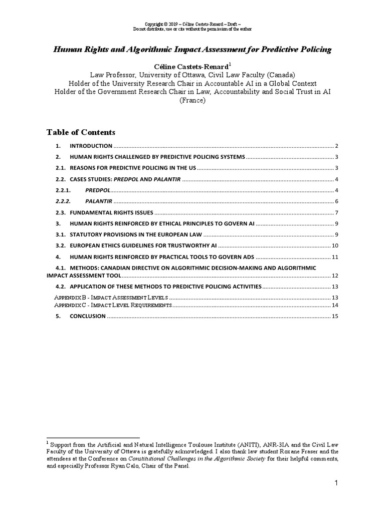 Human Rights and Algorithmic Impact Assessment For Predictive Policing ...