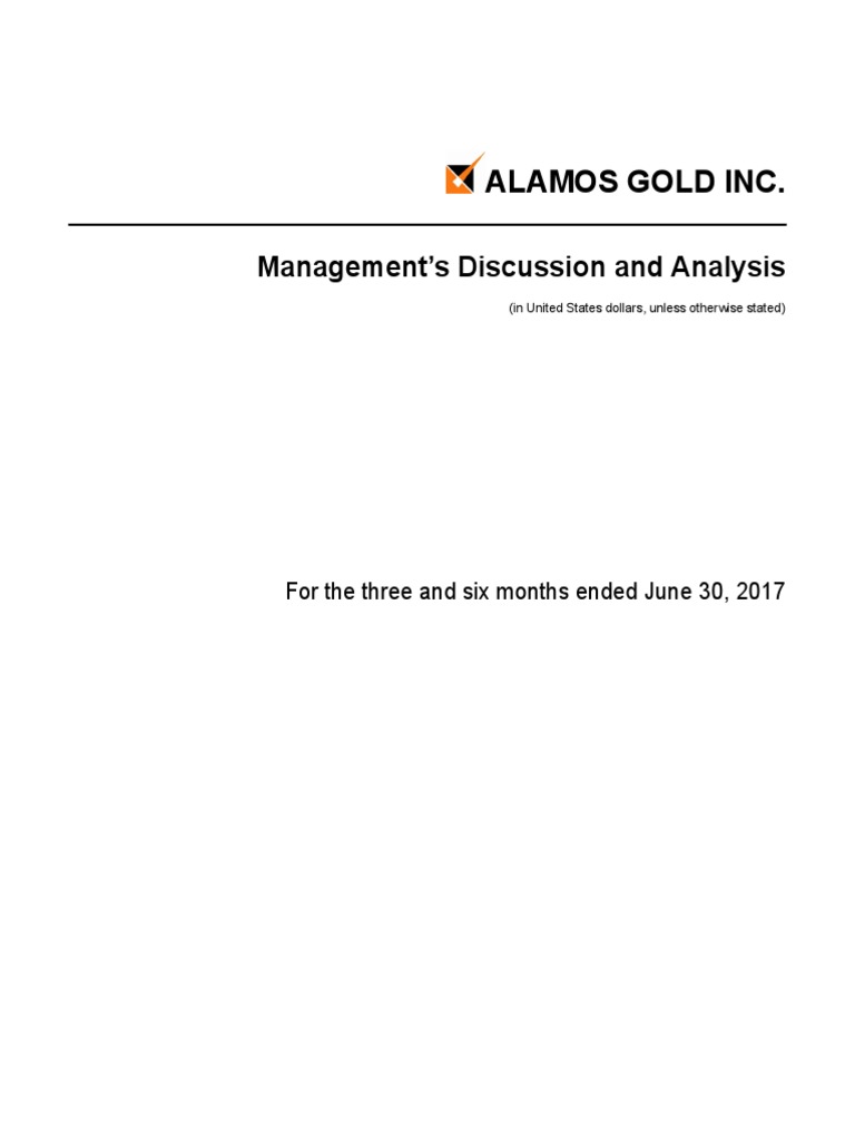 Alamos Gold Inc.: Management's Discussion and Analysis | PDF ...