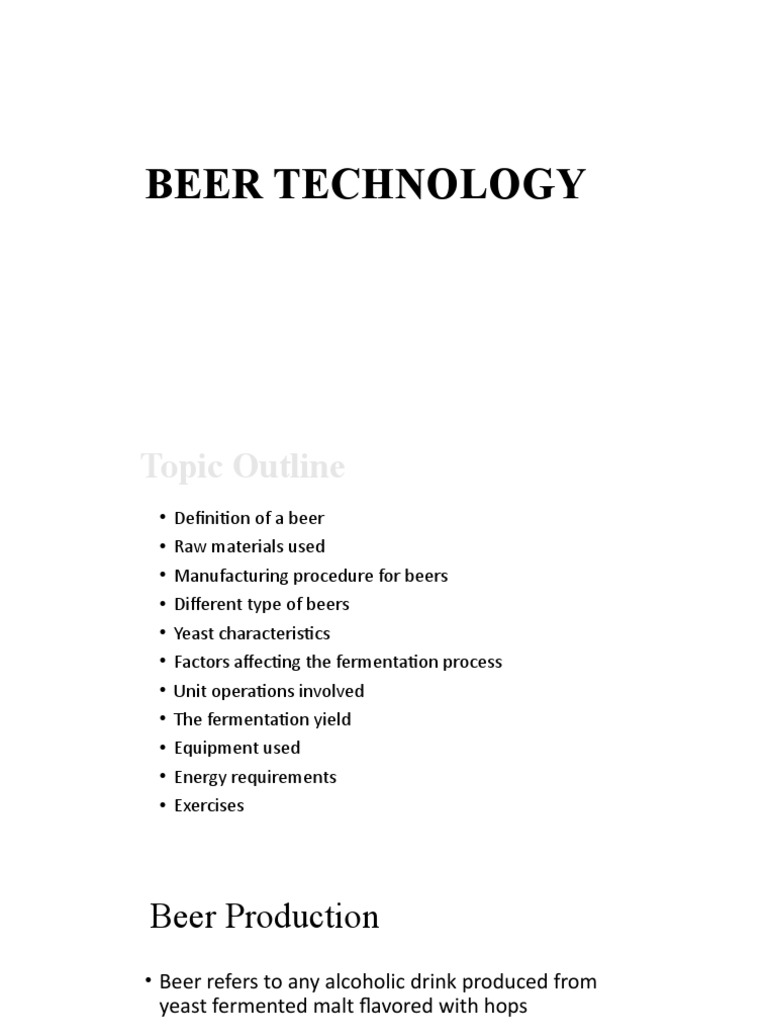 Beer Technology | PDF | Brewing | Beer