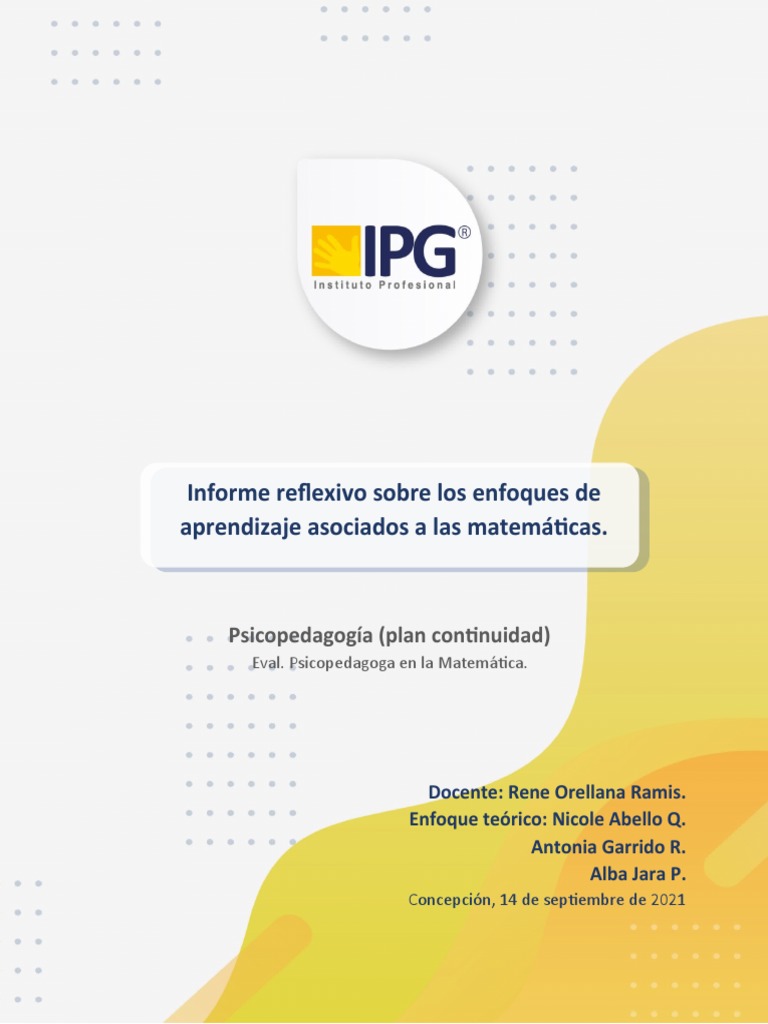 Enfoques de Aprendizaje en Matemáticas | PDF | Aprendizaje ...