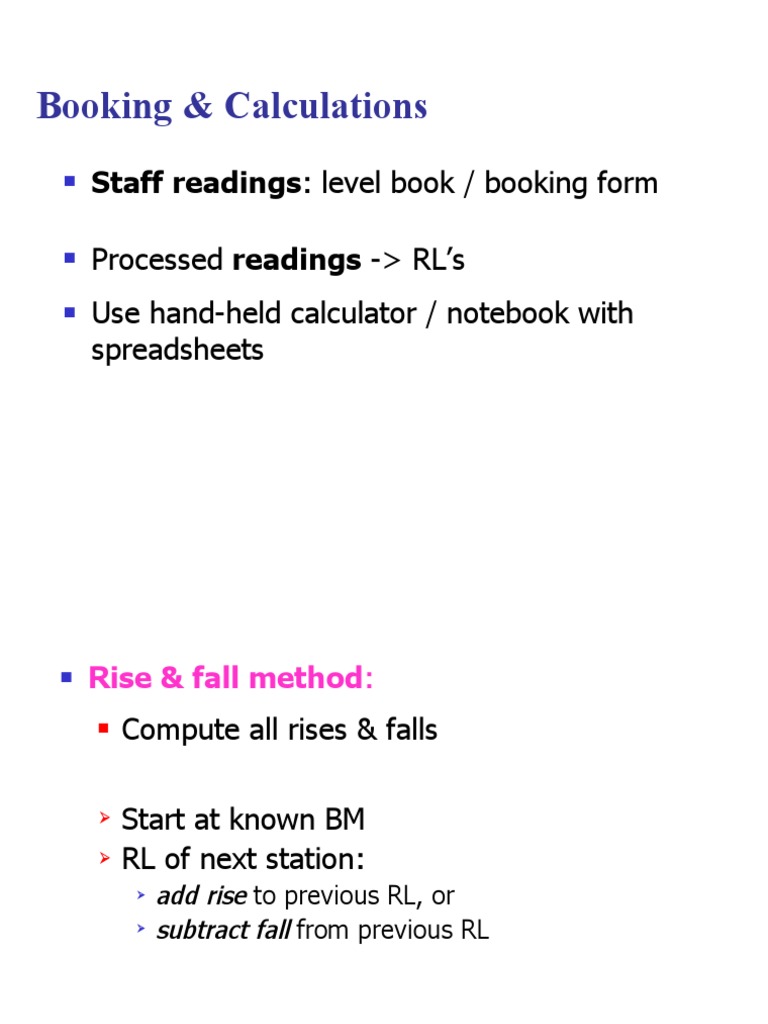 Booking & Calculations: Staff Readings: Level Book / Booking Form | PDF