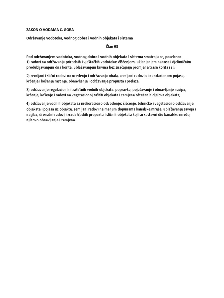 Odrzavanje Vodotoka | PDF