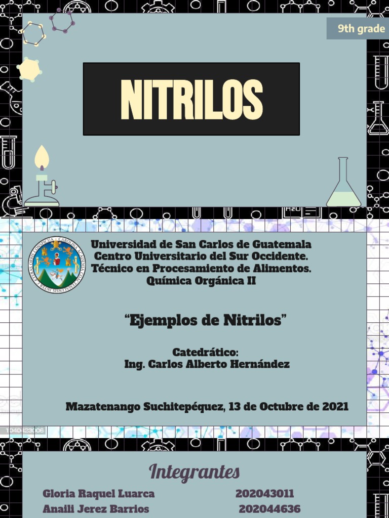Nitrilos: Ejemplos y nomenclatura | PDF