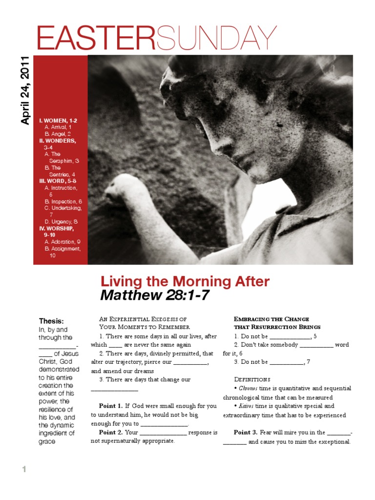 Easter Matt 28-1-7 Handout 042411 | PDF | Gospel Of Matthew | Disciple ...
