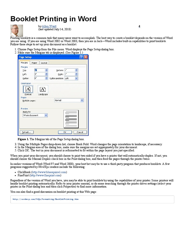 Booklet Printing in Word (Microsoft Word) | PDF