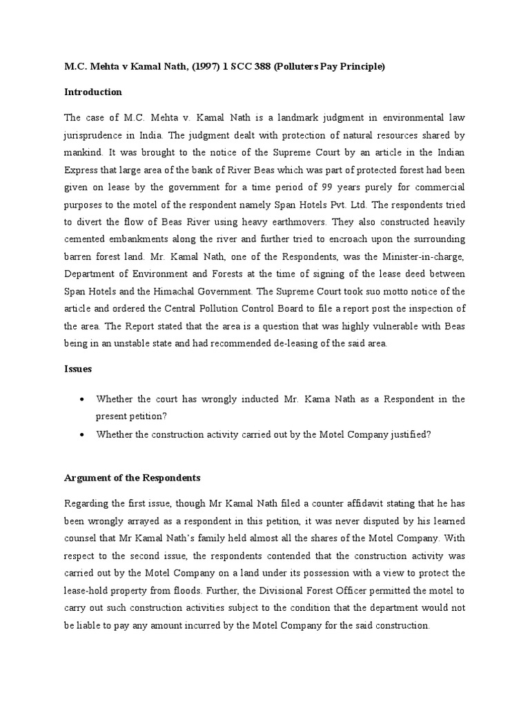 The Landmark Judgment Establishing the Polluter Pays Principle and ...