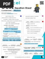 Physics Equation Sheet (8464) Insert | PDF | Mass | Force