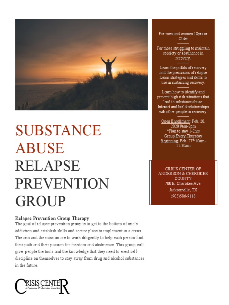 Substance Abuse Flyer | PDF | Relapse | Substance Abuse