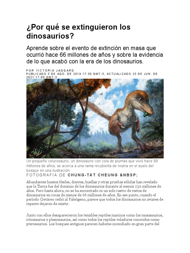 Por Qué Se Extinguieron Los Dinosaurios | PDF | Dinosaurios