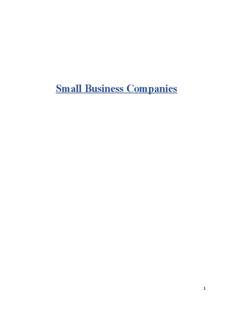 Small Business Companies | PDF | Adidas | Small And Medium Sized ...
