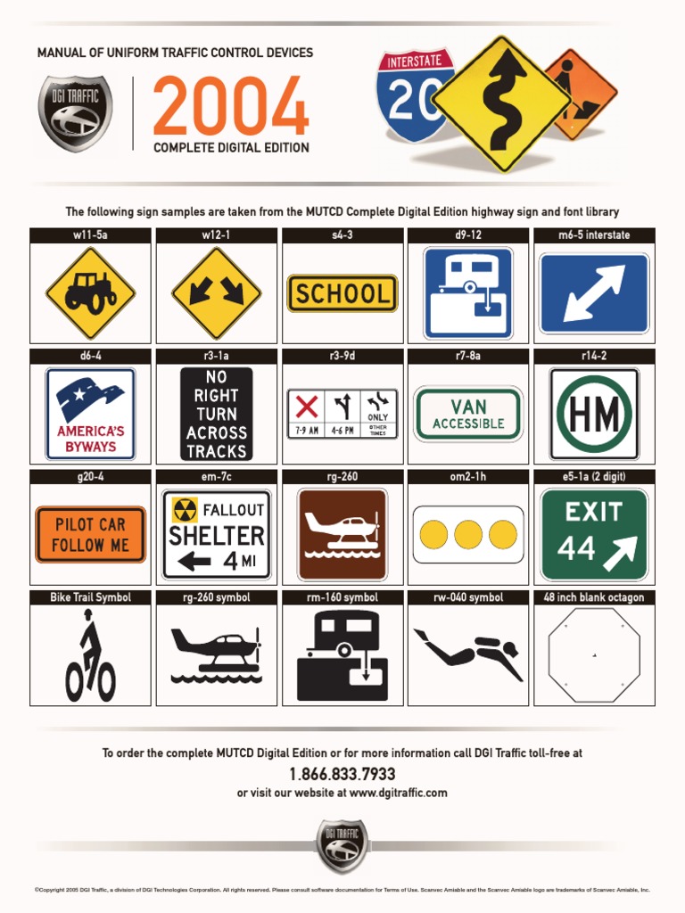 Mutcd Sample Sign List | PDF