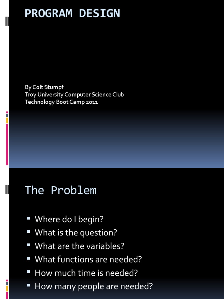 Program Design | PDF | Class (Computer Programming) | Computer Science