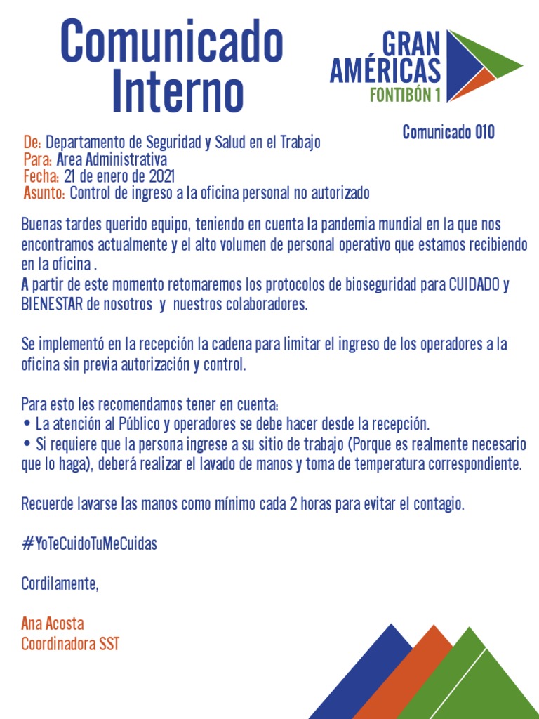 Comunicado 010 SST | PDF | Negocios