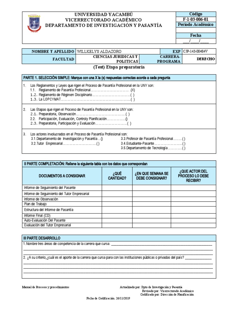 Formato Test Etapa Preparatoria | PDF