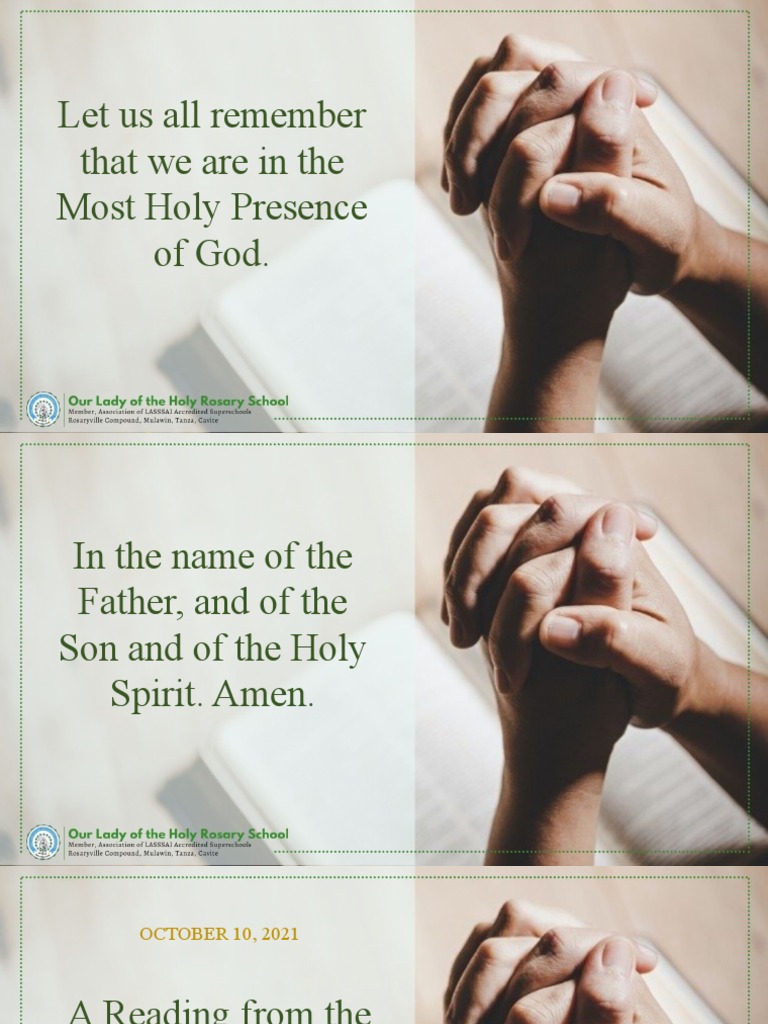 Let Us All Remember That We Are in The Most Holy Presence of God | PDF ...